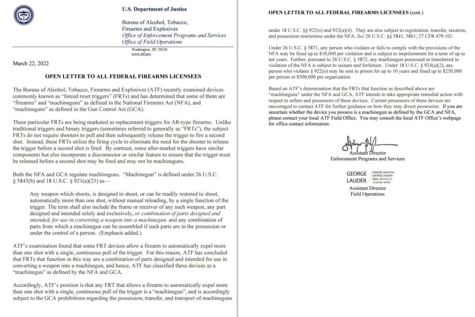 ATF Announces Action on Forced Reset Triggers | RECOIL