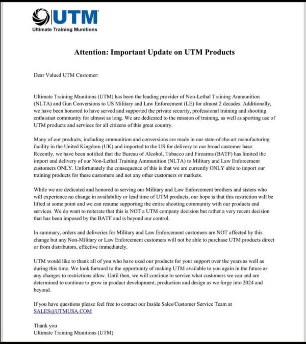 BATFE BANS Non-Lethal Training Ammunition For Civilian Use [UPDATE: BAN ...
