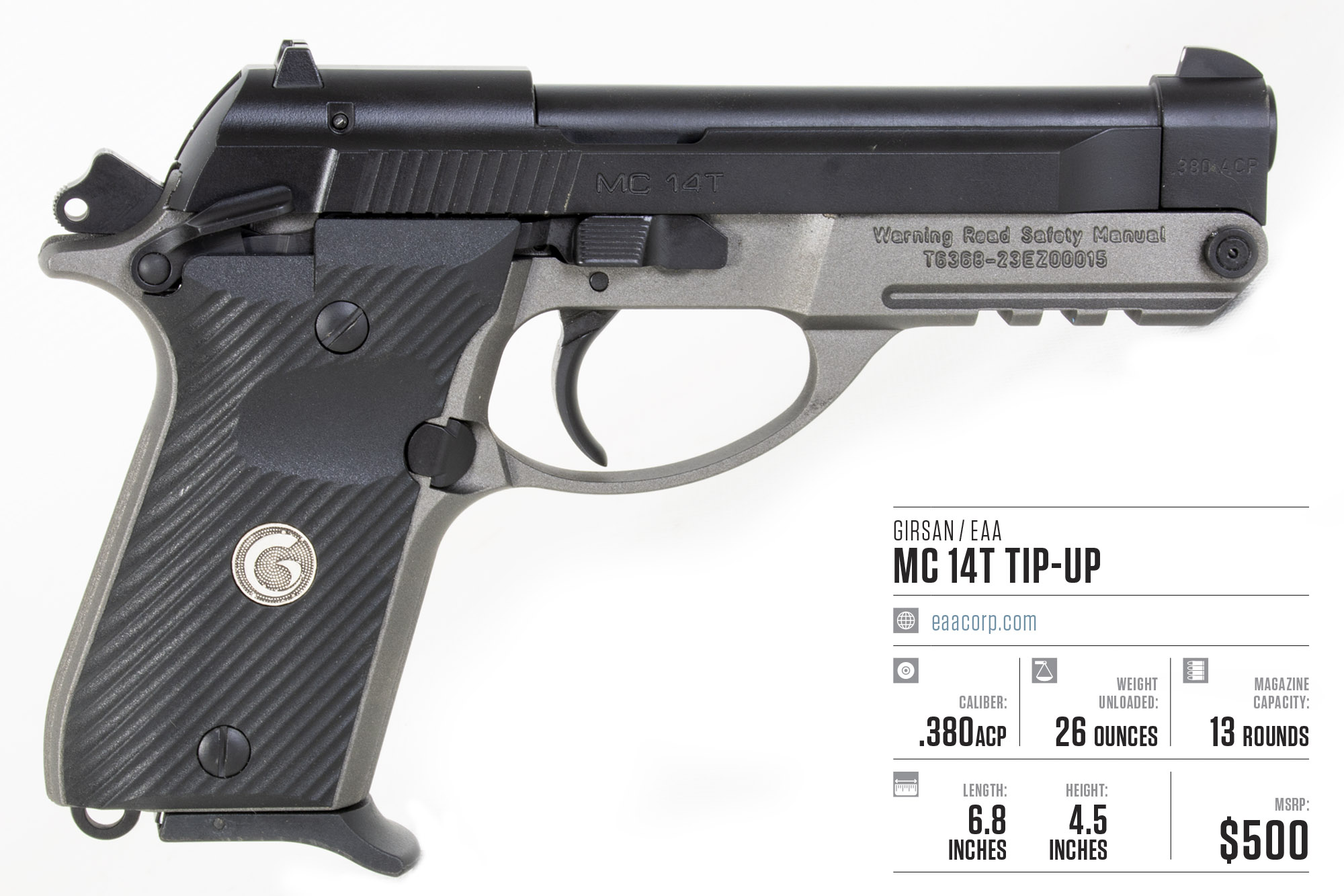Girsan MC 14T Tip-Up: Open Top Classic .380 | RECOIL